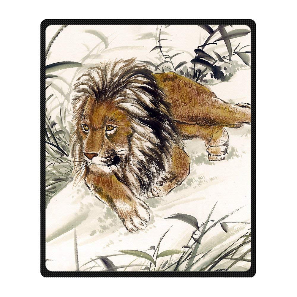 CADecor Lion Blanket Fleece Throw Blanket for Sofa or Bed 58x80 inches ...