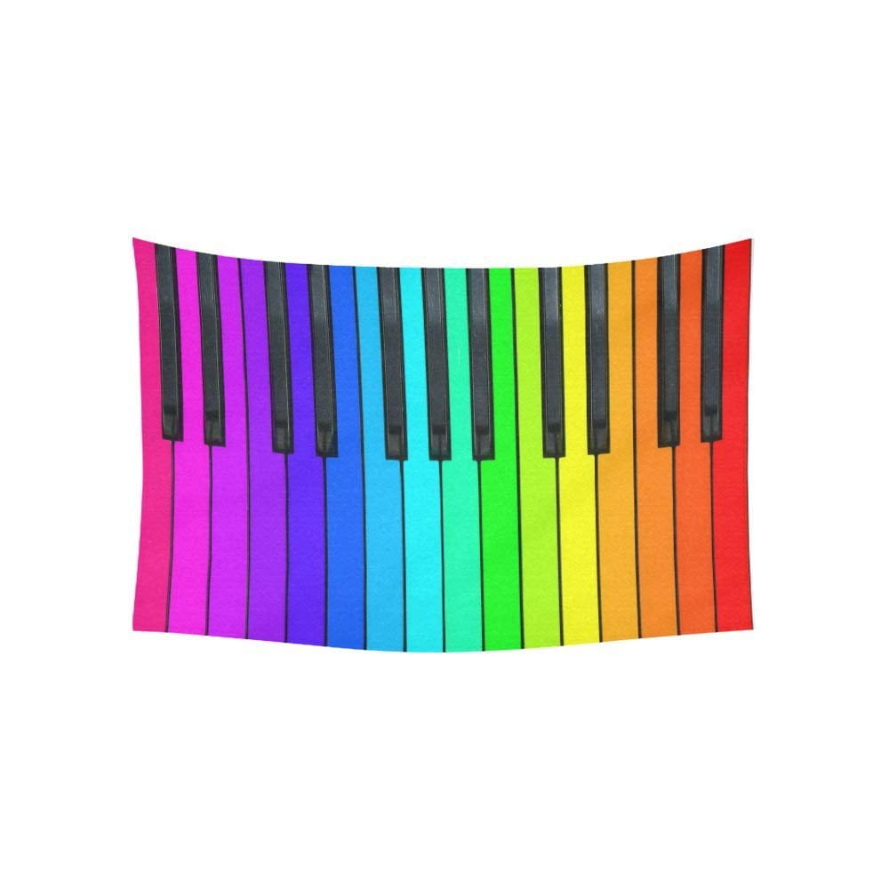 CADecor Rainbow Piano Keyboard Wall Tapestry Wall Hanging Wall Art Home ...