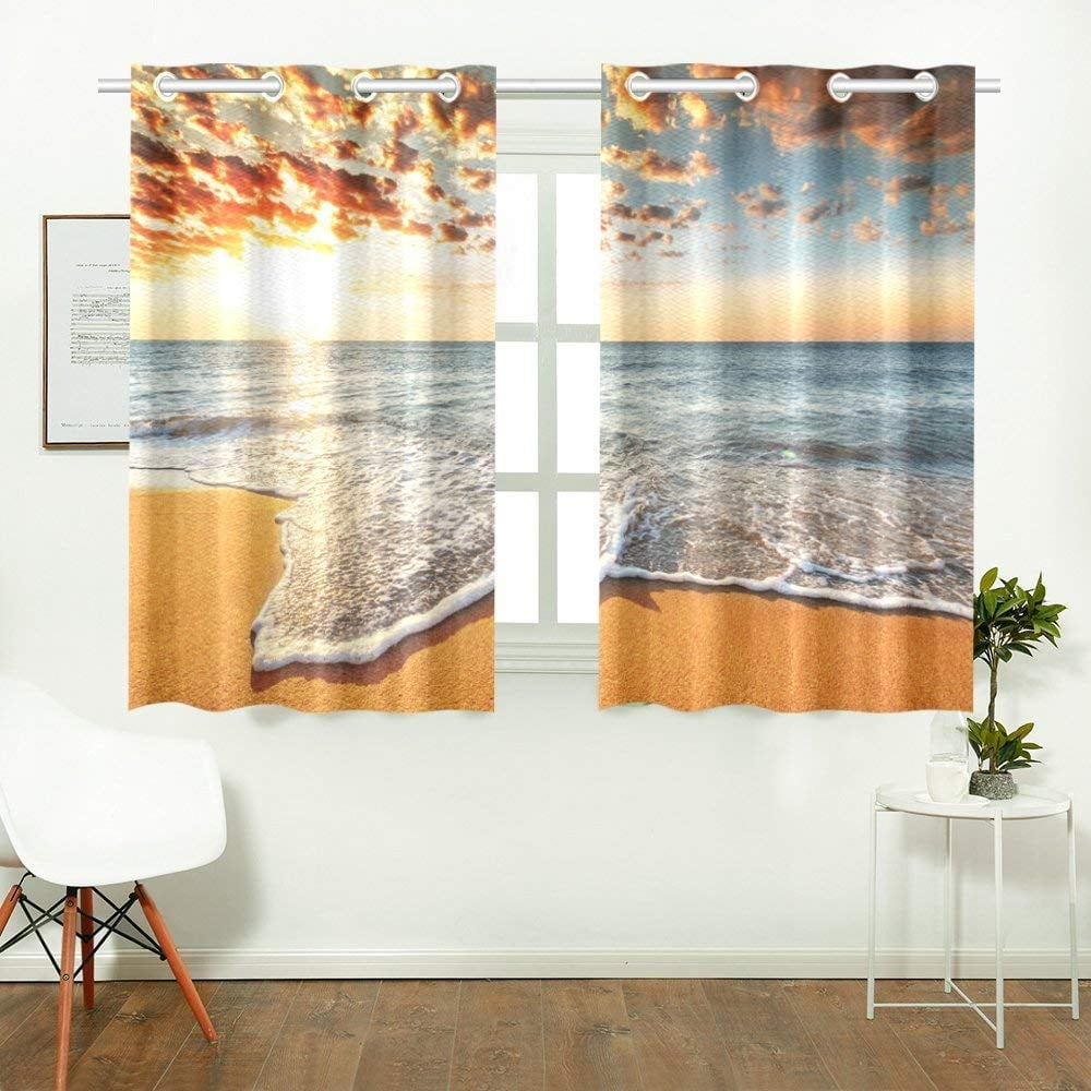 CADecor Sea Beach Ocean View Window Treatment Panel Curtains Window ...