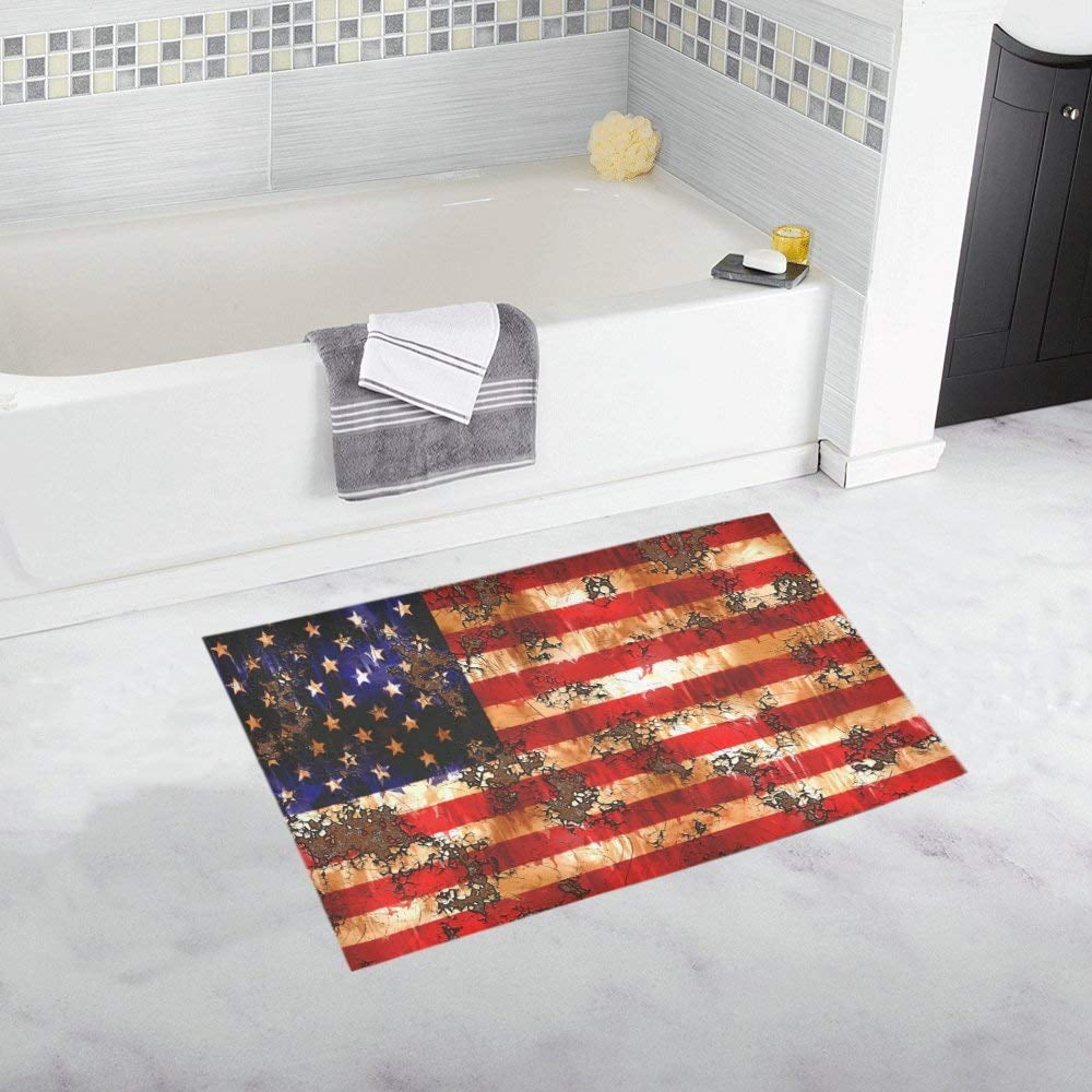 CADecor american flag Non-Slip Bath Rug Bath Mat Rug Doormat 30x18 ...