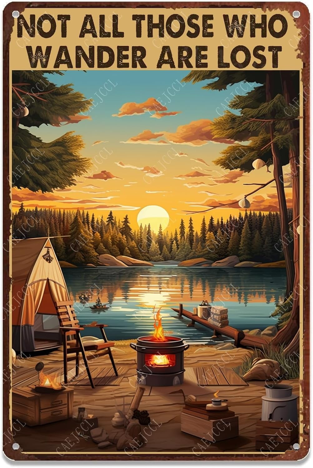 CAEJCCL Funny Metal Sign Not All Those Who Wander Are Lost Vintage Aluminum Tin Signs Retro Sign ...