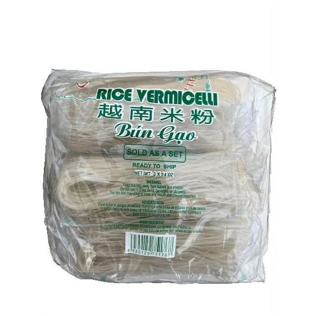 CAF Gluten-Free Premium Rice Vermicelli Noodles, Low-Calorie Bun Gao, 14 Oz - Pack of 3 ...