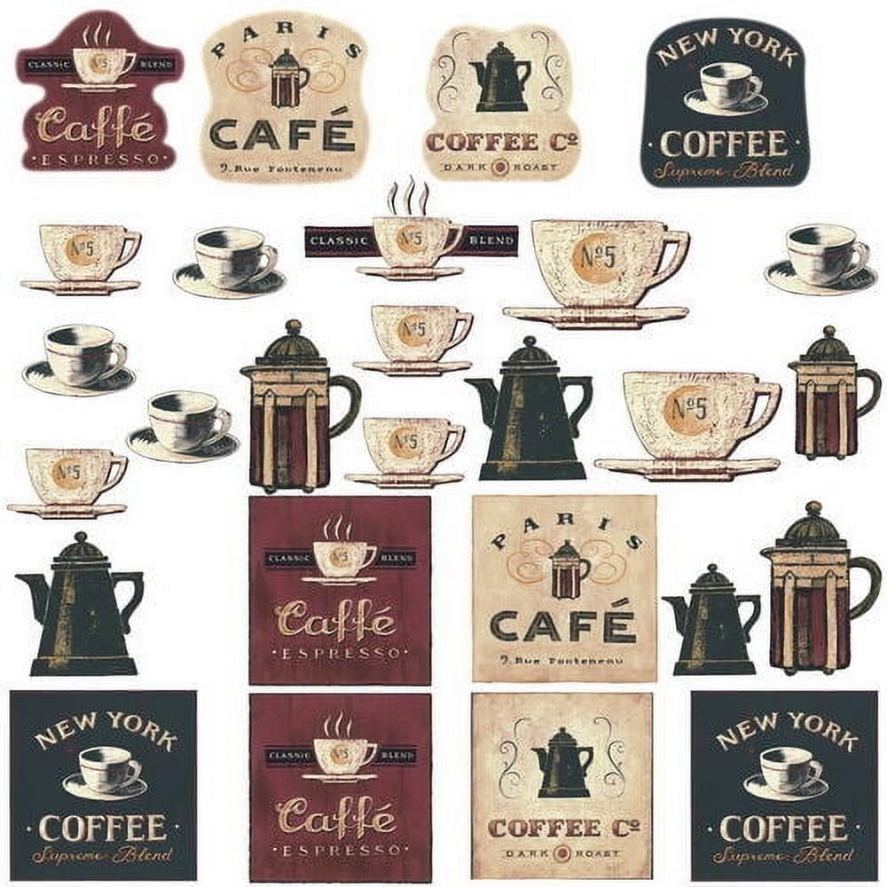 CAFE 32 BiG Wall Stickers COFFEE CUP JAVA Kitchen Room Decor Decals ...