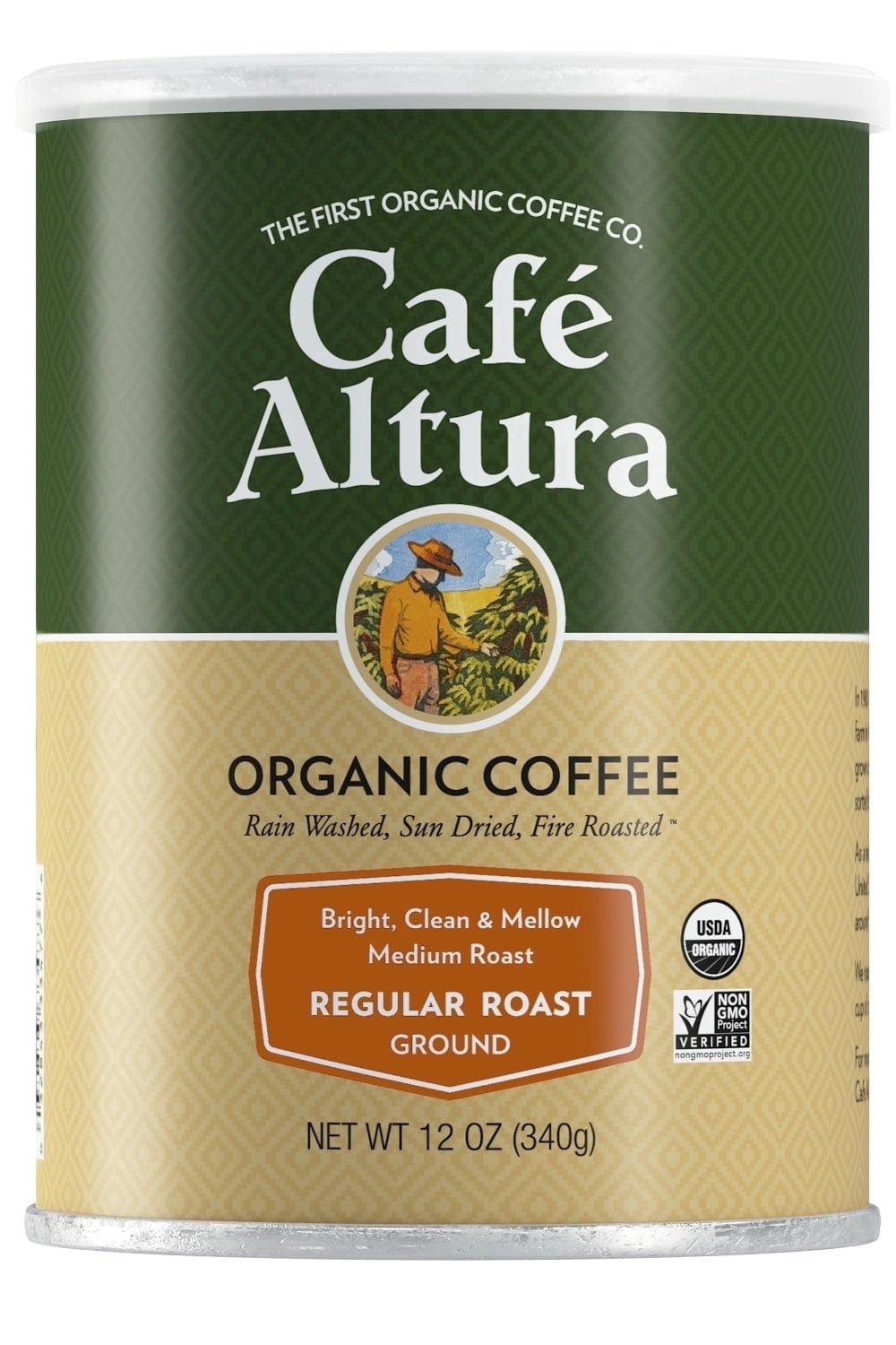 Café Altura, Regular Roast, Medium Roast, Organic Ground Coffee, 12 oz ...