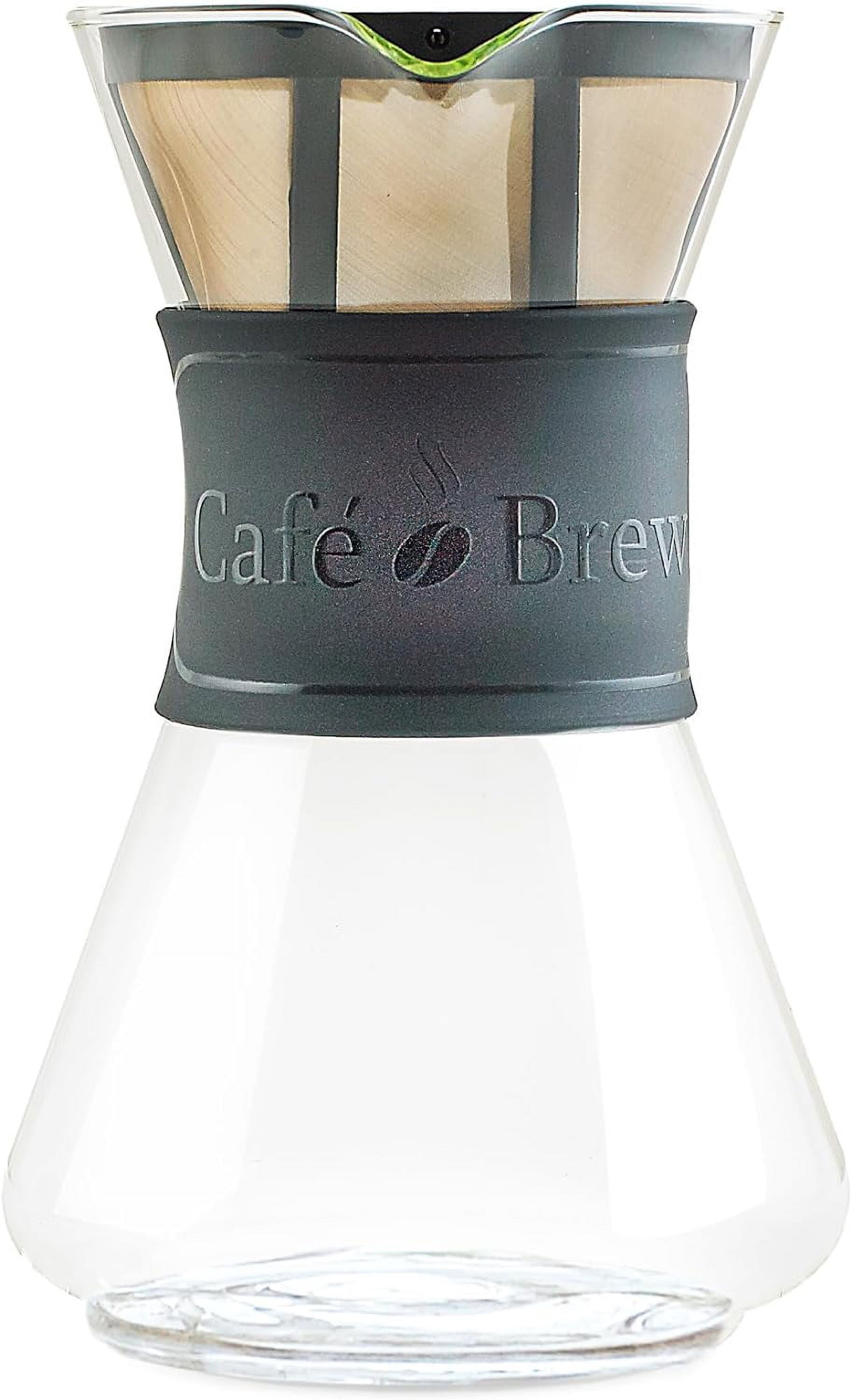 CAFE BREW COLLECTION Pour Over Coffee Maker with Permanent Filter, 1.2 ...