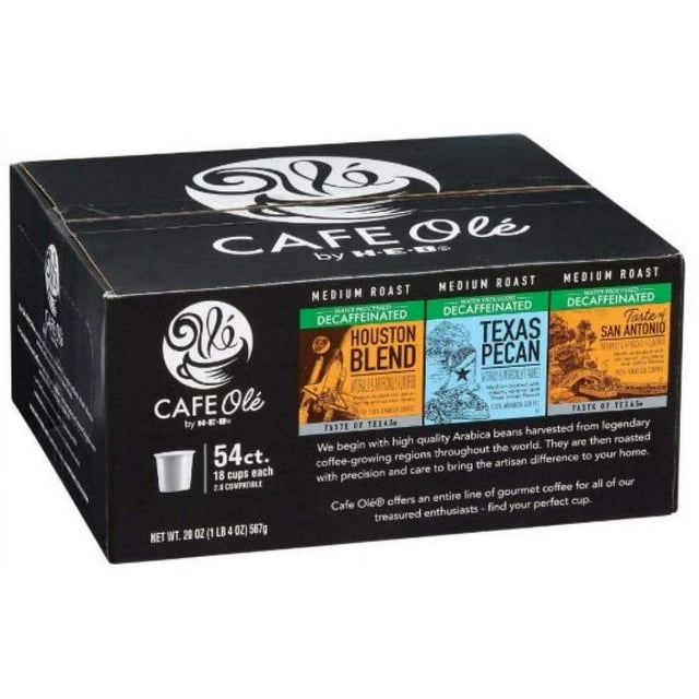 CAFE OLÃƒâ€° HEB Cafe Ole 54 count Decaf Variety Pack (Texas Pecan ...