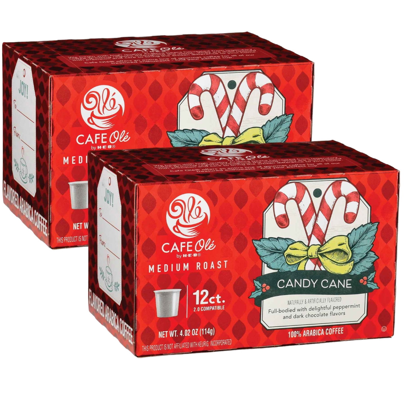 CAFE Ole Candy Cane Medium Roast Single Serve Cups by H‑E‑B (2 pack ...