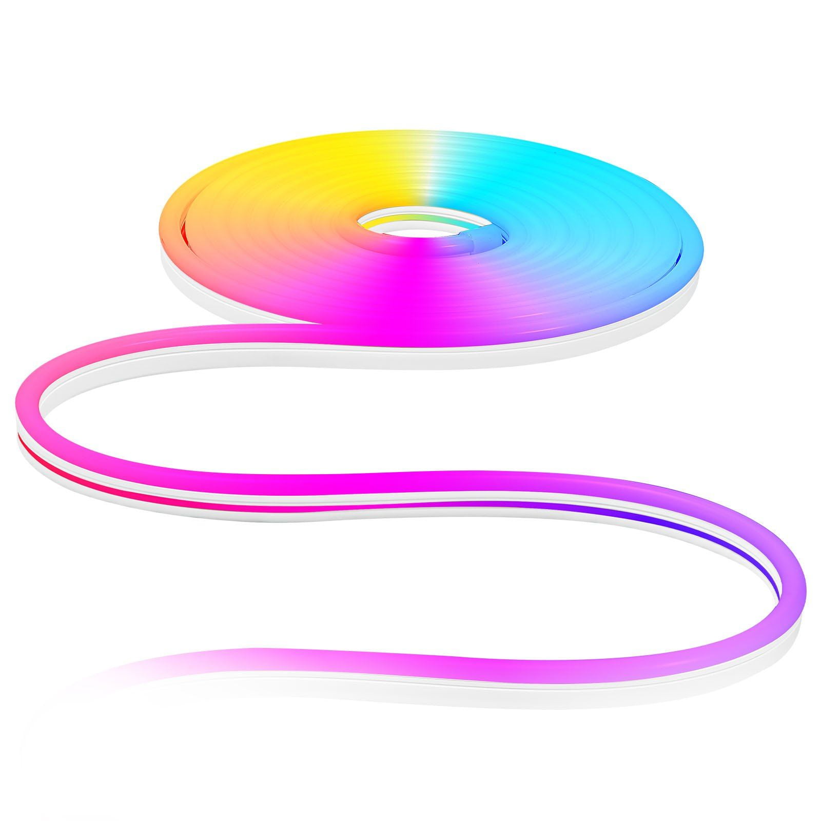 CAFORKP 16.4 ft Smart RGB-IC LED Neon Rope Light, App/Remote Control ...