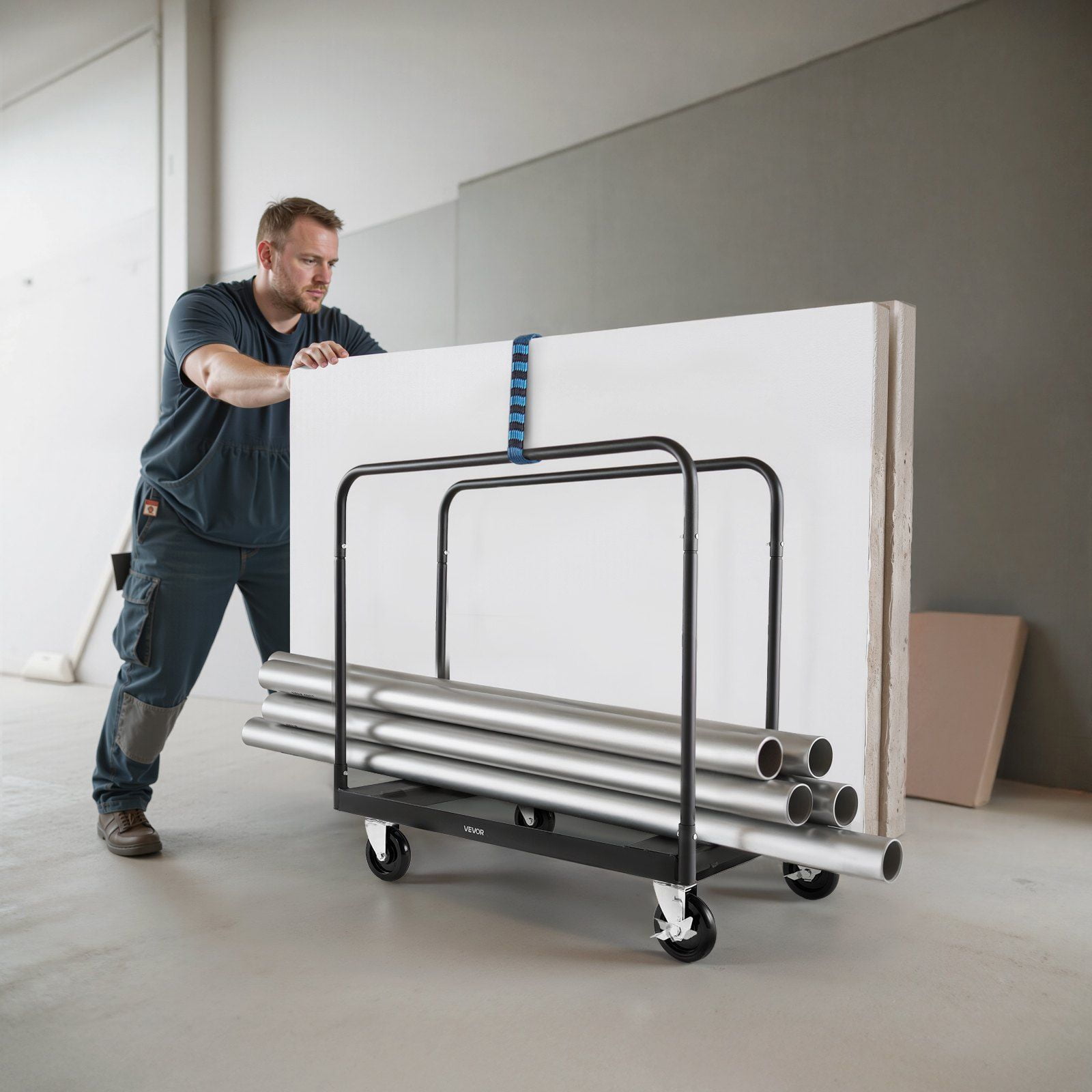 CAFORKP 1800 LBS Drywall and Lumber Cart Dolly, Industrial Steel Panel ...