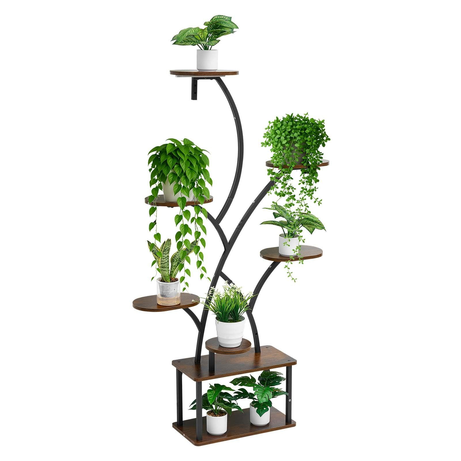 CAFORKP 8-Tier Indoor Plant Stand with Grow Lights, 62" Tall, 3 Timer ...