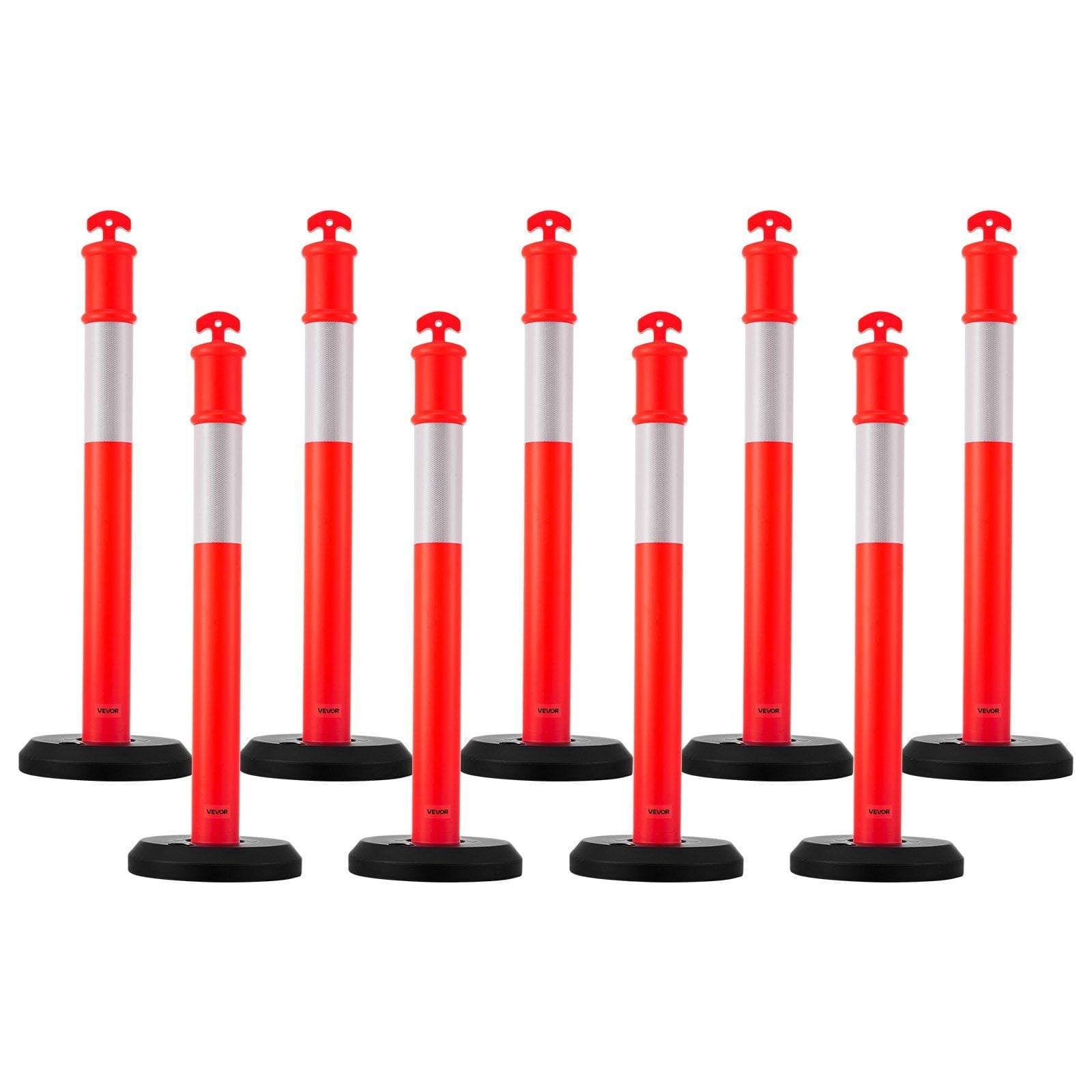 CAFORKP 9-Pack 48" Heavy Duty Traffic Delineator Posts with Reflective ...