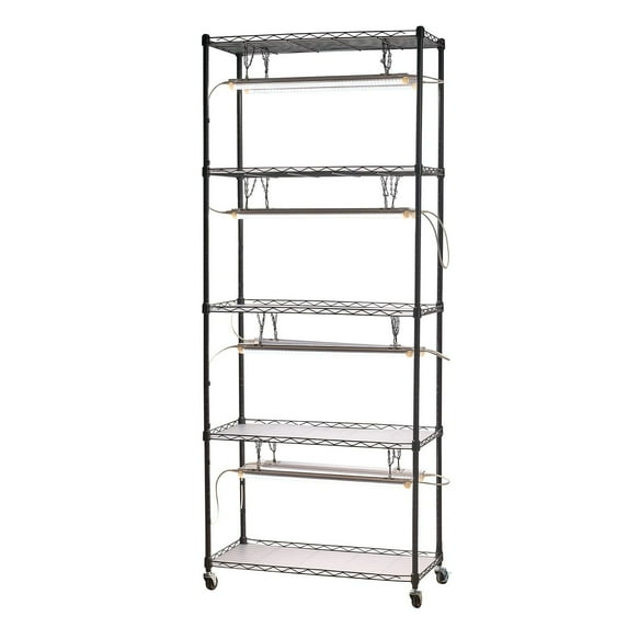 CAFORKP DIY Adjustable Plant Shelf with Grow Lights, 71" Indoor Plant ...