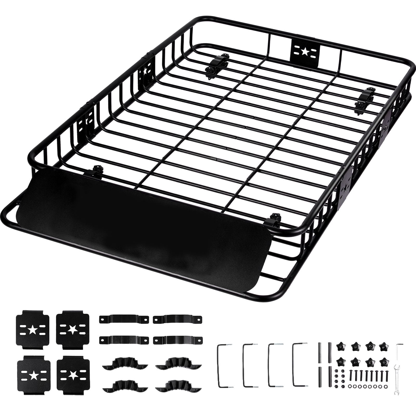 CAFORKP Extendable Heavy Steel Roof Cargo Basket 64x39x6in,200LBS Load ...
