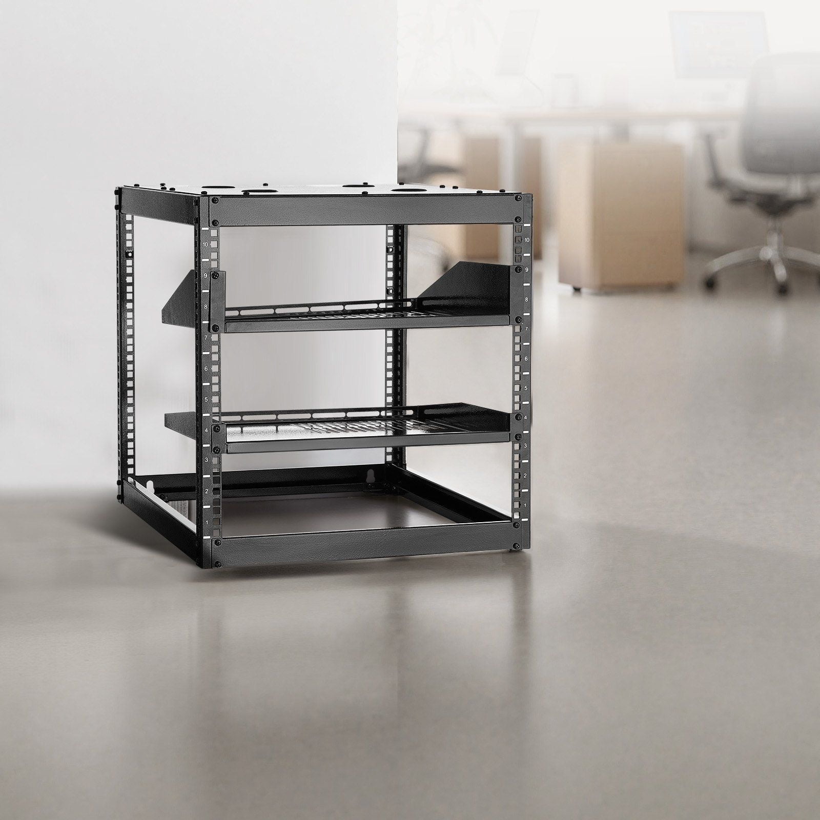 CAFORKP Heavy Duty 10U 4-Post Open Rack, 23" Depth - Universal Wall ...