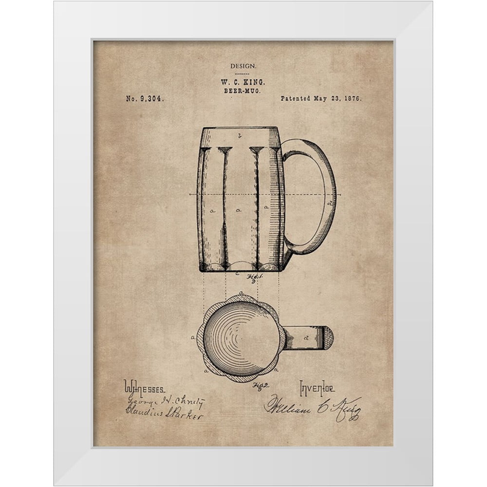 CAG 11x14 White Modern Wood Framed Museum Art Print Titled - Patent ...