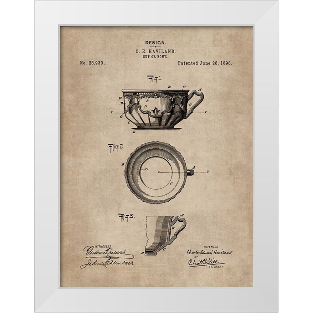 CAG 11x14 White Modern Wood Framed Museum Art Print Titled - Patent ...