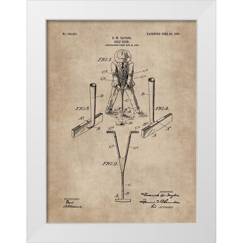 CAG 11x14 White Modern Wood Framed Museum Art Print Titled - Patent ...
