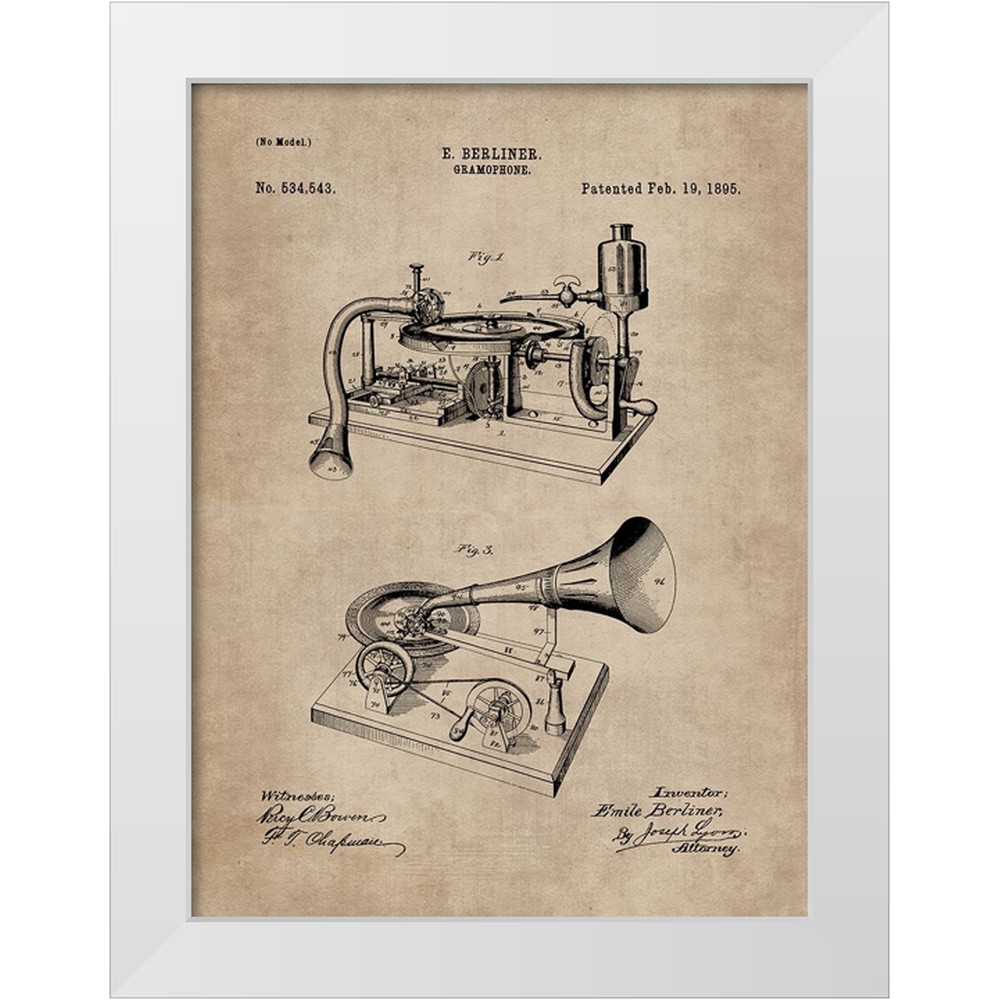 CAG 11x14 White Modern Wood Framed Museum Art Print Titled - Patent ...