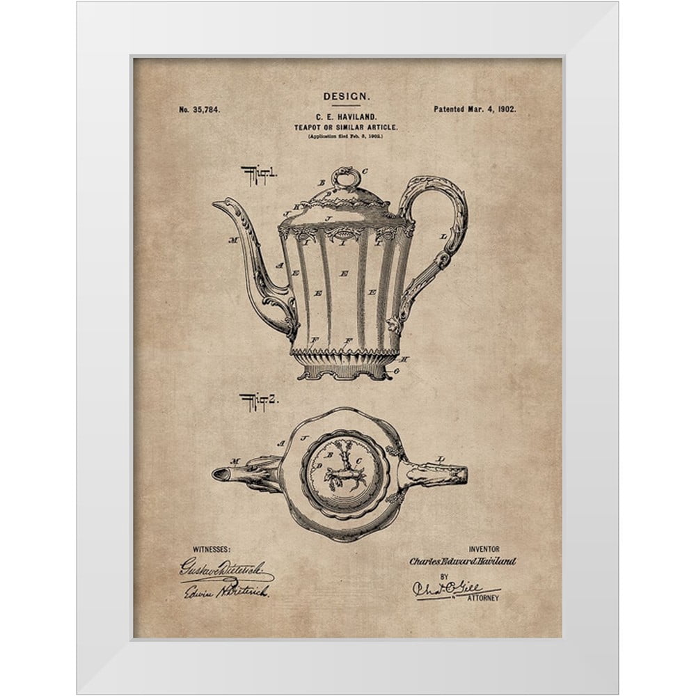 CAG 11x14 White Modern Wood Framed Museum Art Print Titled - Patent ...