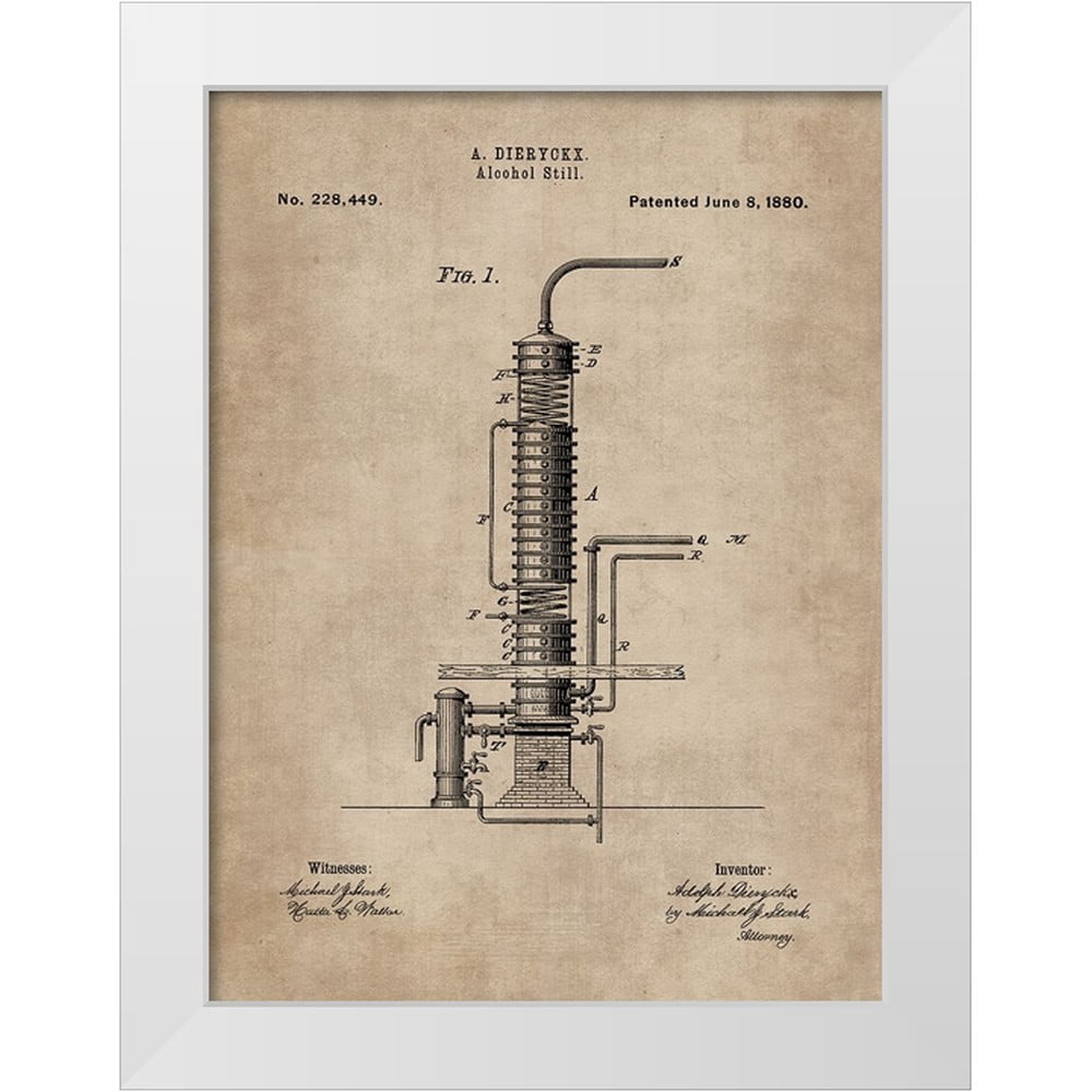 CAG 11x14 White Modern Wood Framed Museum Art Print Titled - Patent ...