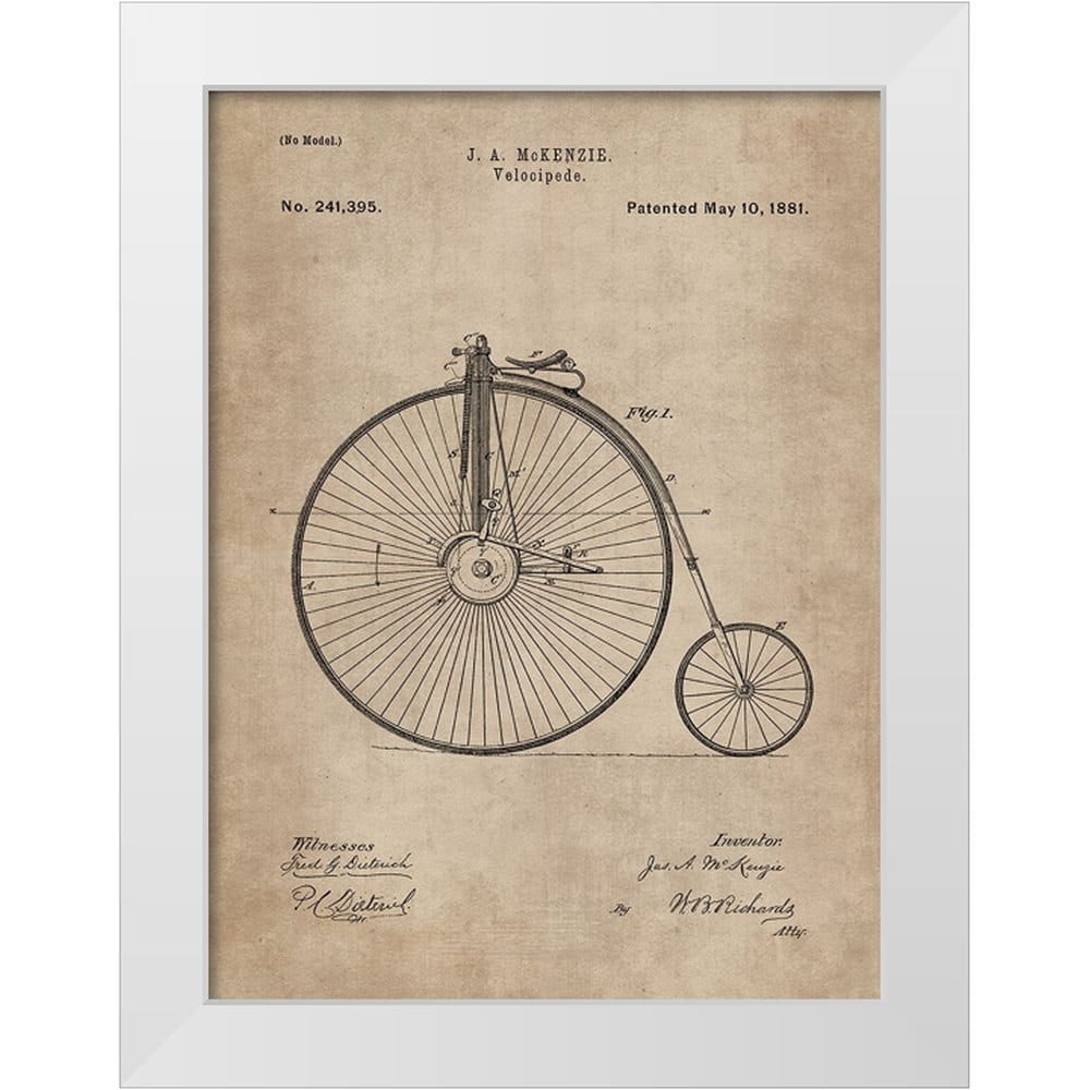 CAG 25x32 White Modern Wood Framed Museum Art Print Titled - Patent ...