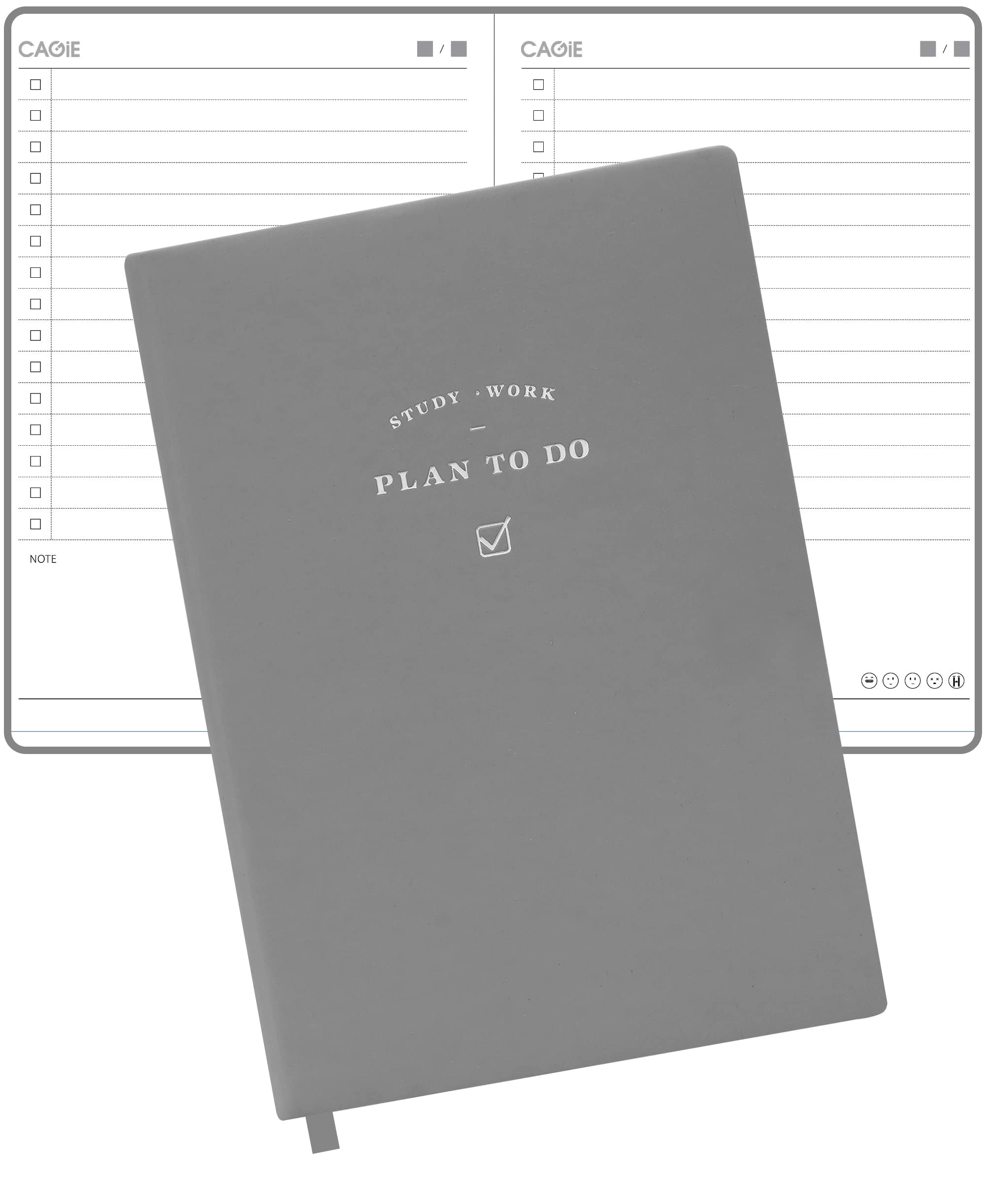 CAGIE To Do List Notebook 192 Pages 5.3" x 7.5" Leather To Do List ...