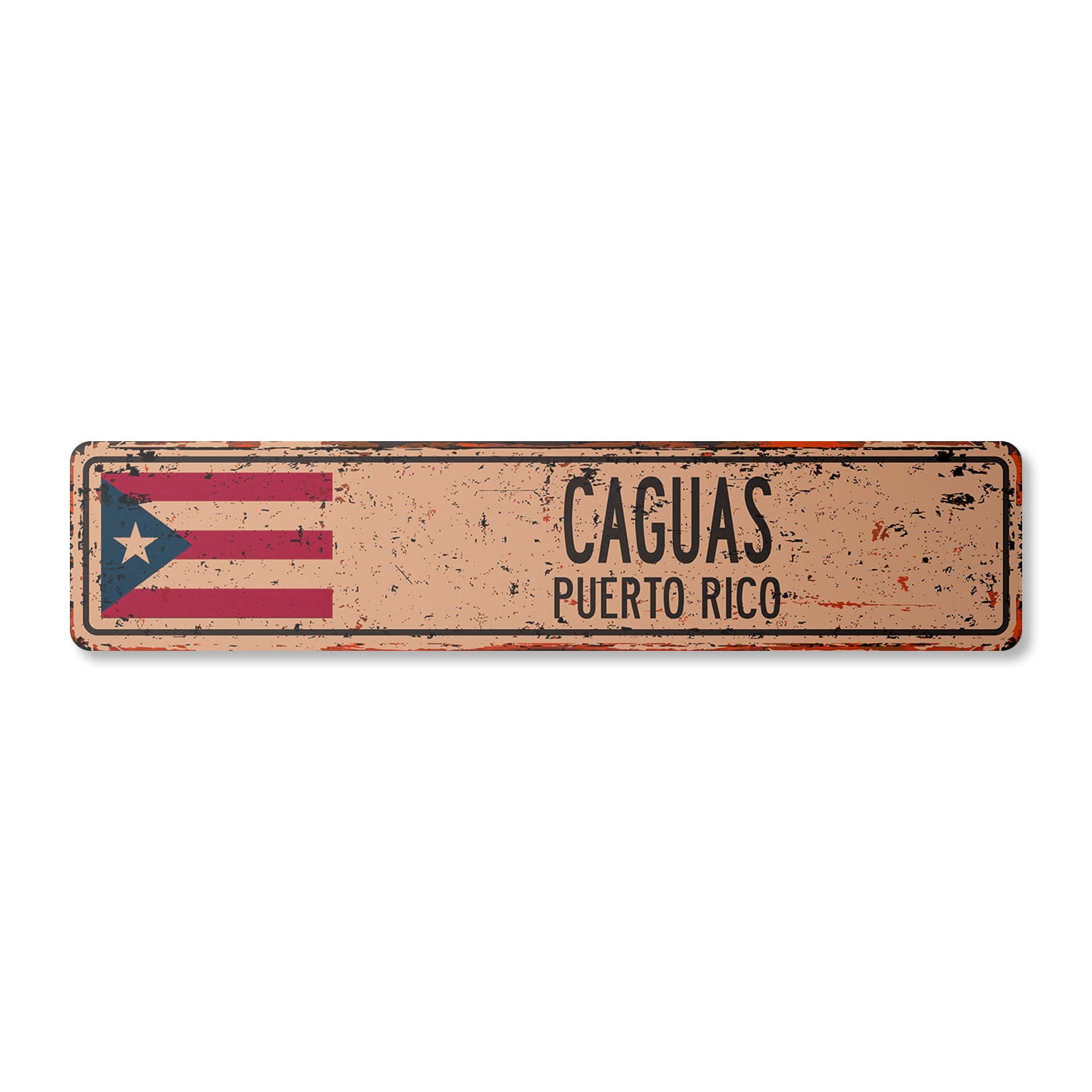 CAGUAS PUERTO RICO Vintage Plastic Street Sign Puerto Rican American ...
