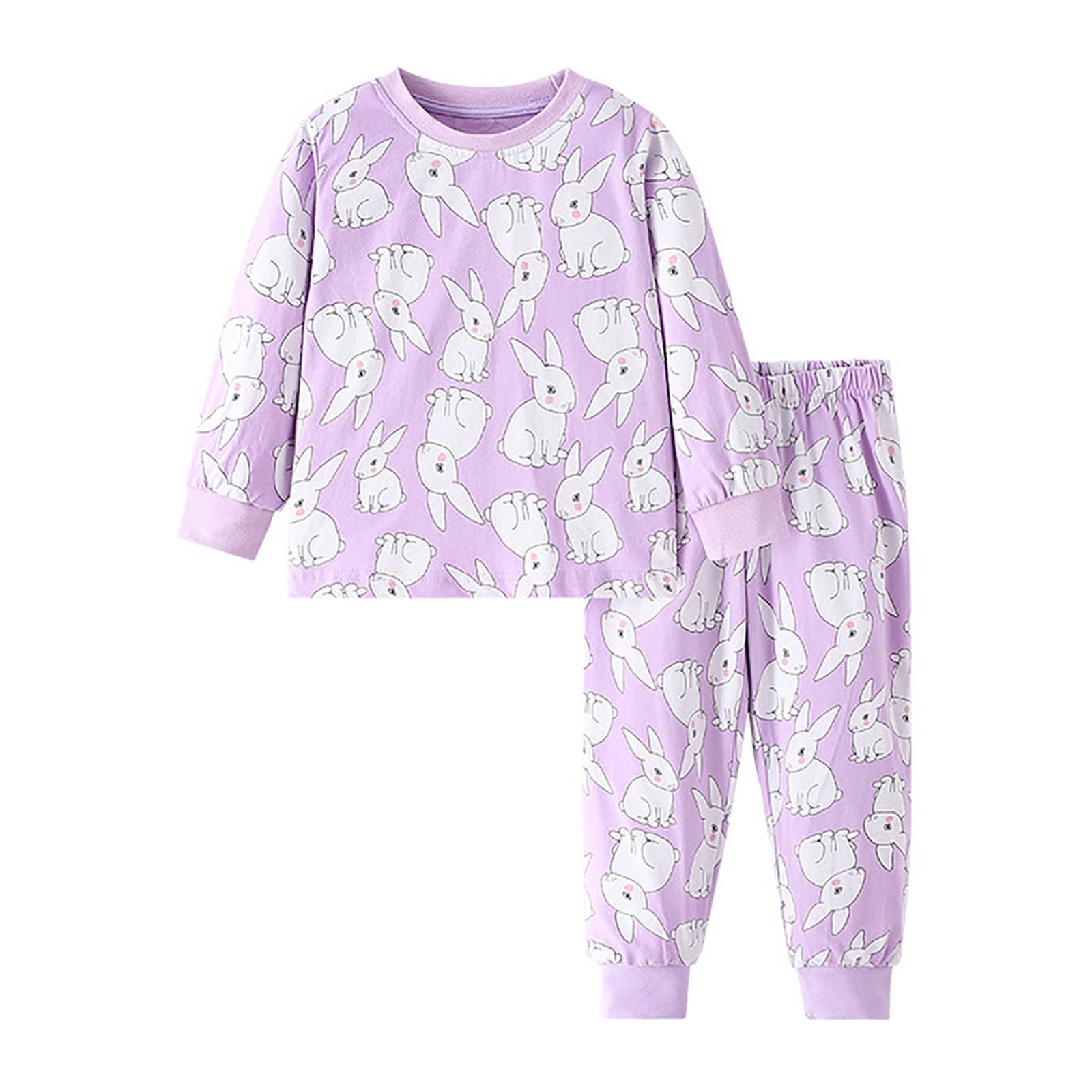 CAHOLEI Easter Pajamas for Girls, Bunny Pjs for Girl Cotton Pajama, 2 ...