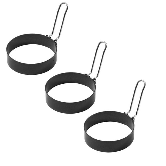 CAHQHLI 3 packs 3'' Egg Rings Set with Handle, Stainless Steel Egg ...