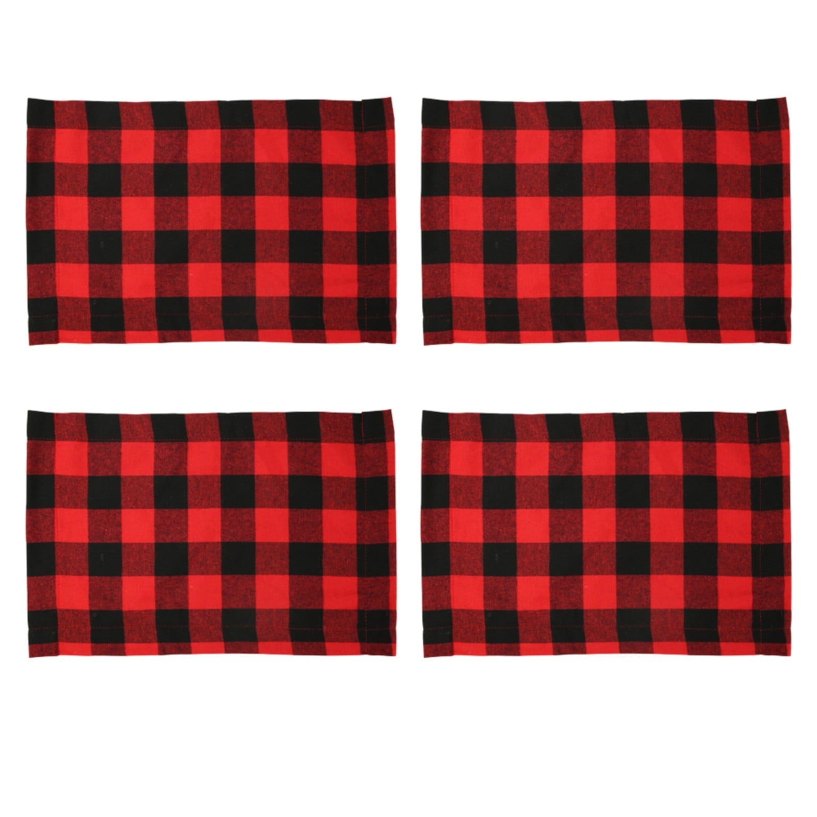 CAHQHLI 4 Pcs Red&Black Buffalo Check Plaid Placemat-Buffalo Plaid ...