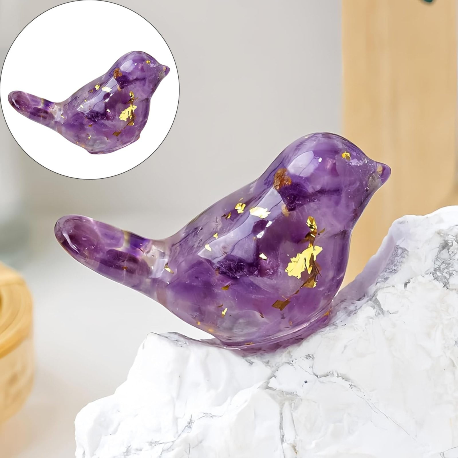 CAHQHLI Bird Figurines Collectible Miniature Resin Glass Decorative ...