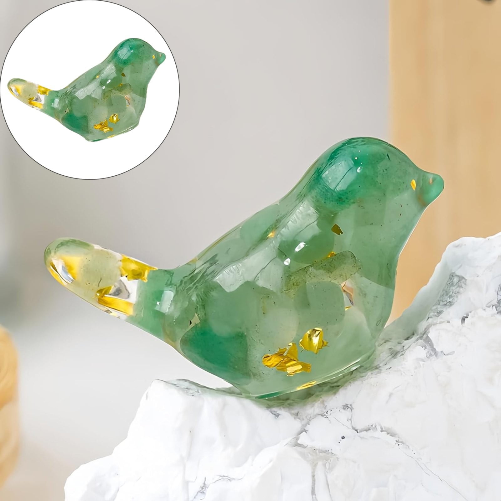 CAHQHLI Bird Figurines Collectible Miniature Resin Glass Decorative ...