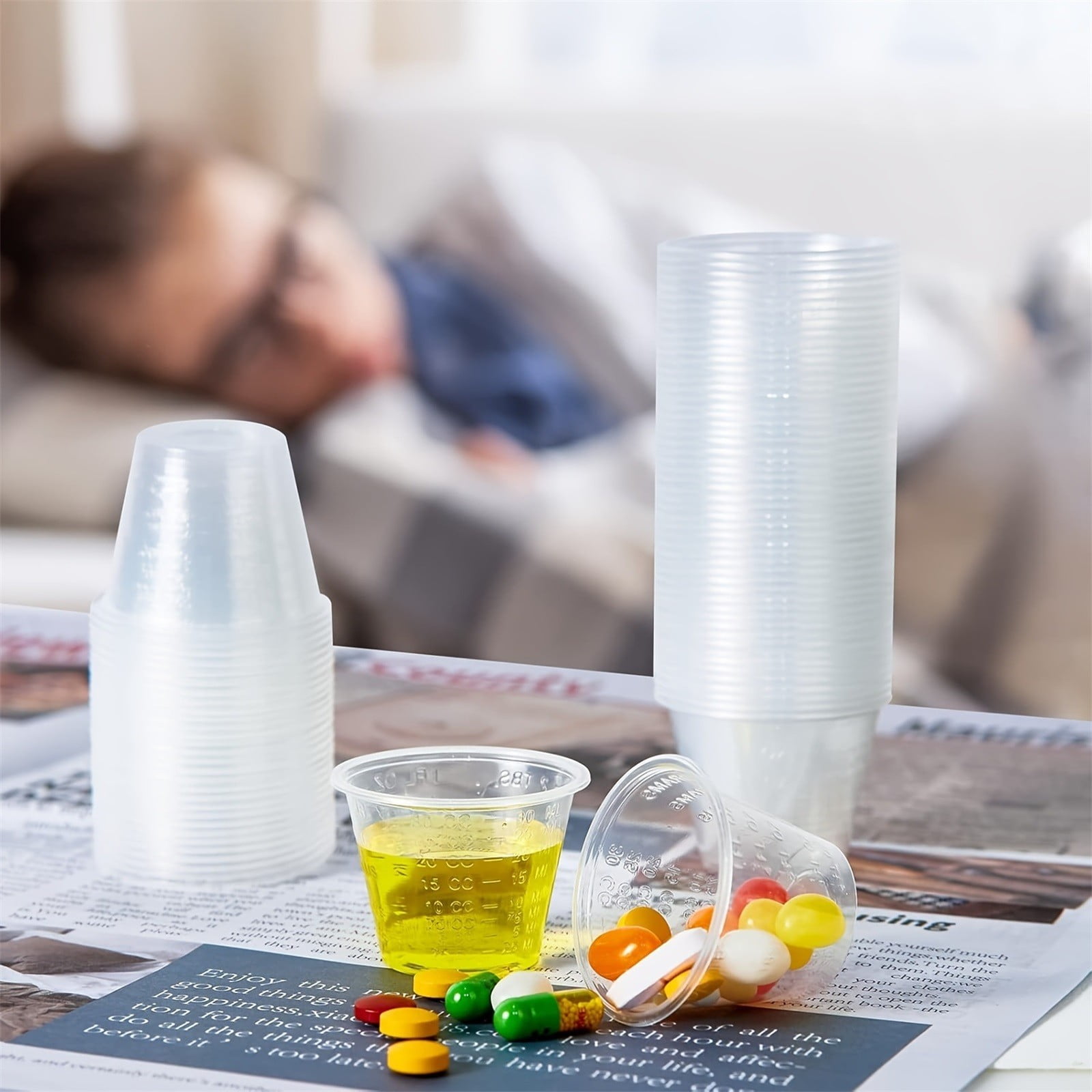 CAHQHLI Medicine Cups – 100 Medicine Measuring Cups, Graduated, 1oz ...