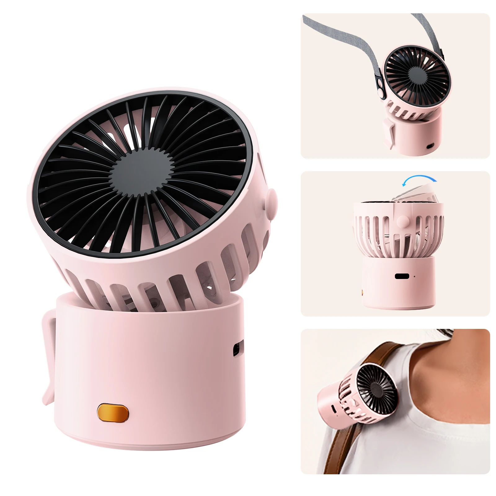 CAI Jianling Eary Mini Portable Rechargeable Fan 1000mAh Battery Type-C ...
