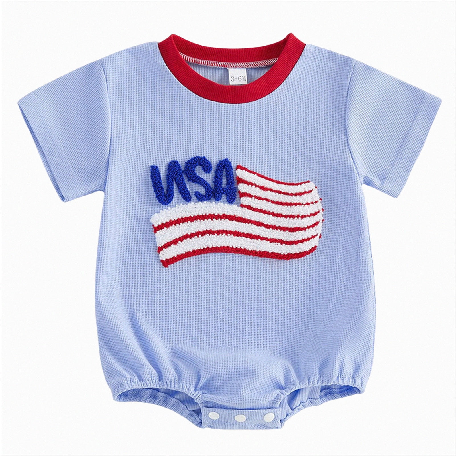 CAICJ98 Baby Boy Girl 4th of July Outfit Infant Short Sleeve USA Bubble ...