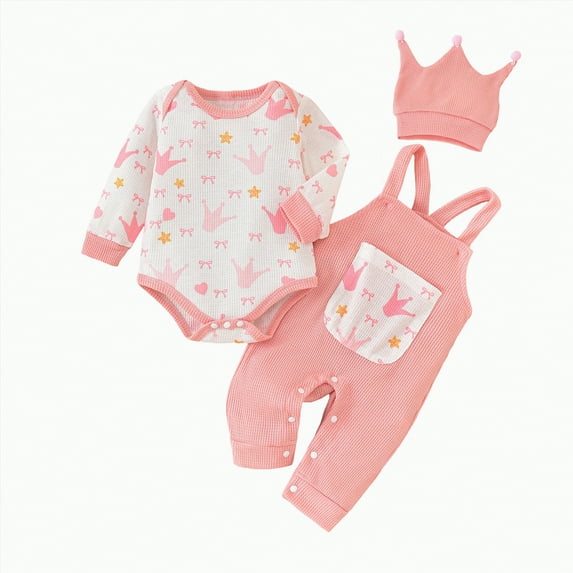 CAICJ98 Baby Boy Girl Outfits Long Sleeve Romper + Overalls Long Pants ...