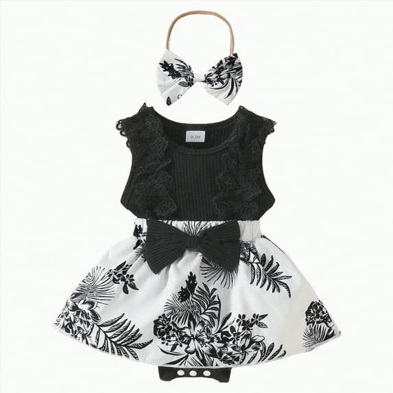 CAICJ98 Baby Girl Clothes Infant Lace Ruffle Sleeveless Summer Outfits ...