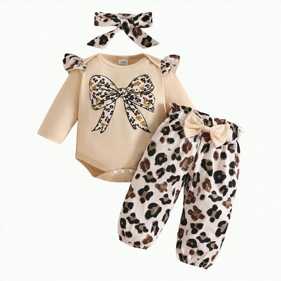CAICJ98 Baby Girl Clothes Newborn Infant Outfit Long Sleeve Ruffle Bow ...