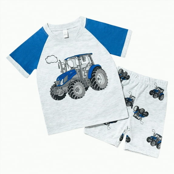 CAICJ98 Boys Cotton Summer Pjs Kids Toddler Short Sleeve Pajamas Set ...