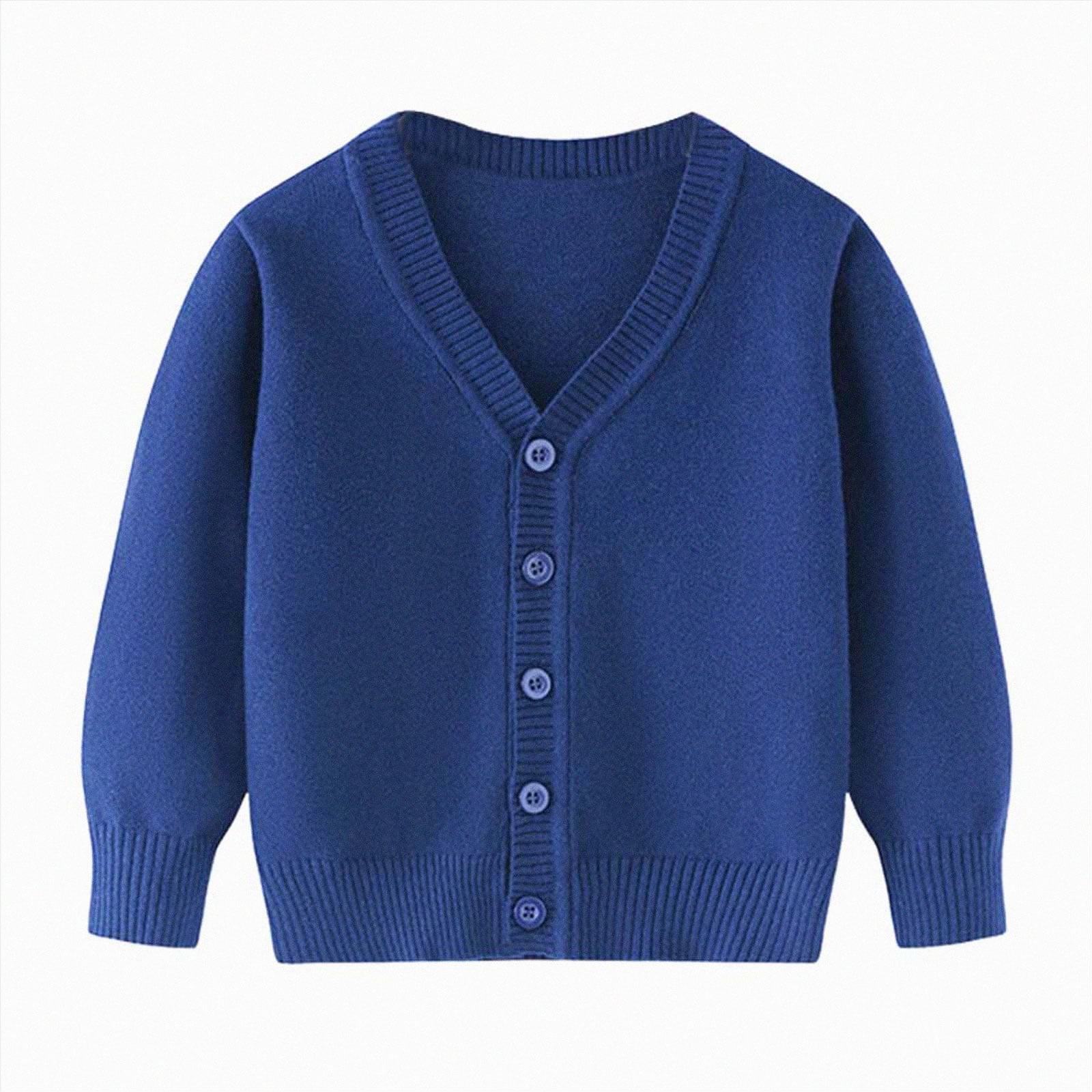 CAICJ98 Boys' Girls' Button-up Cardigan V-Neck Cotton Knit Sweater ...