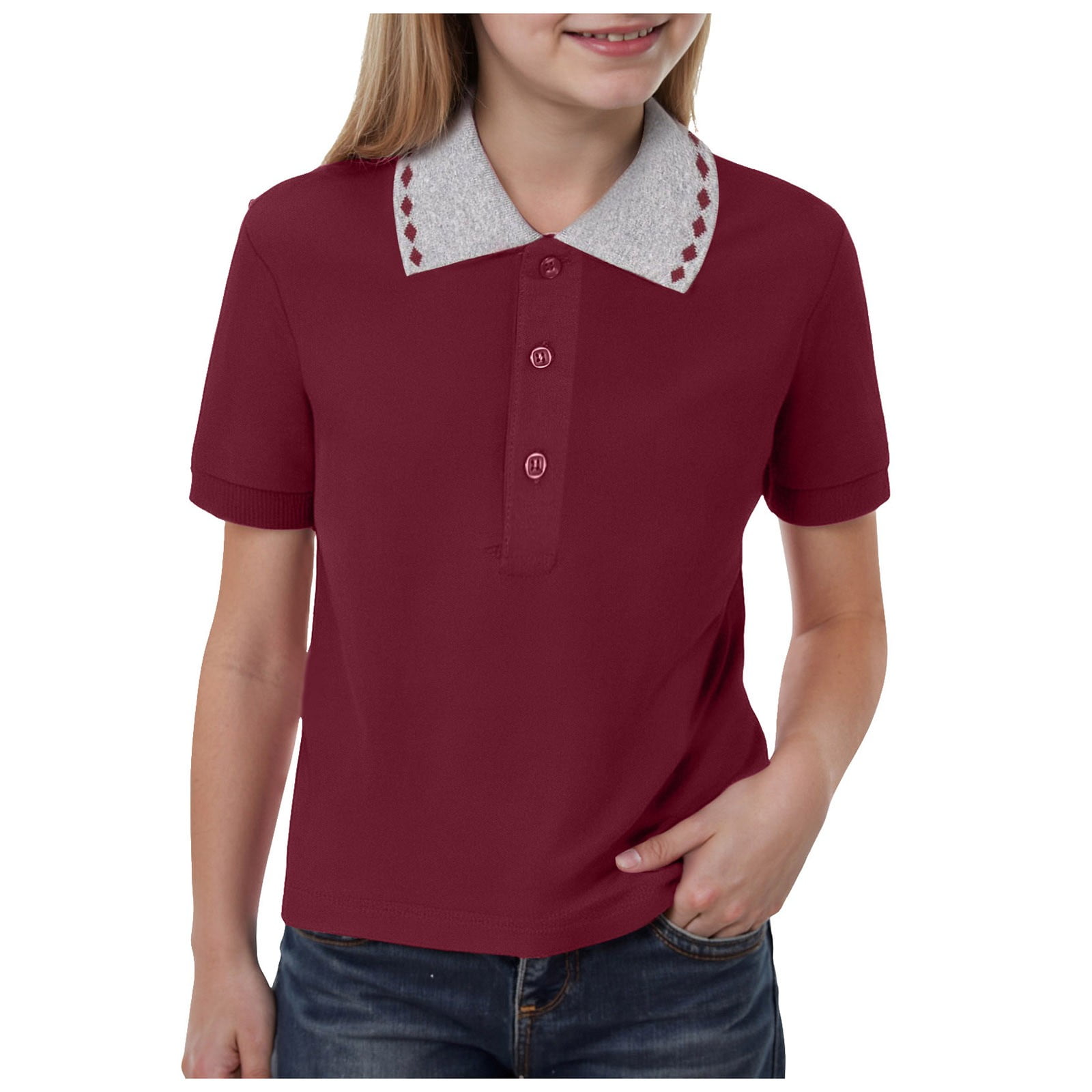 CAICJ98 Boys Girls Polo Shirts Kids School Uniform Shirts for Boys ...