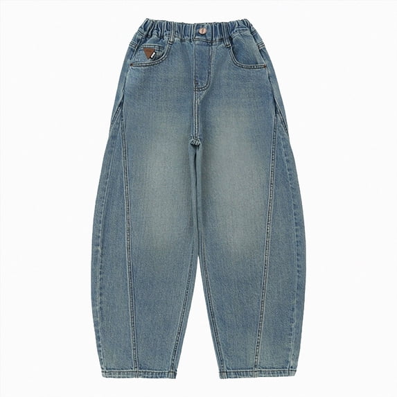 CAICJ98 Boys Straight Leg Jeans Kids Denim Jeans Elastic Waist Pants ...