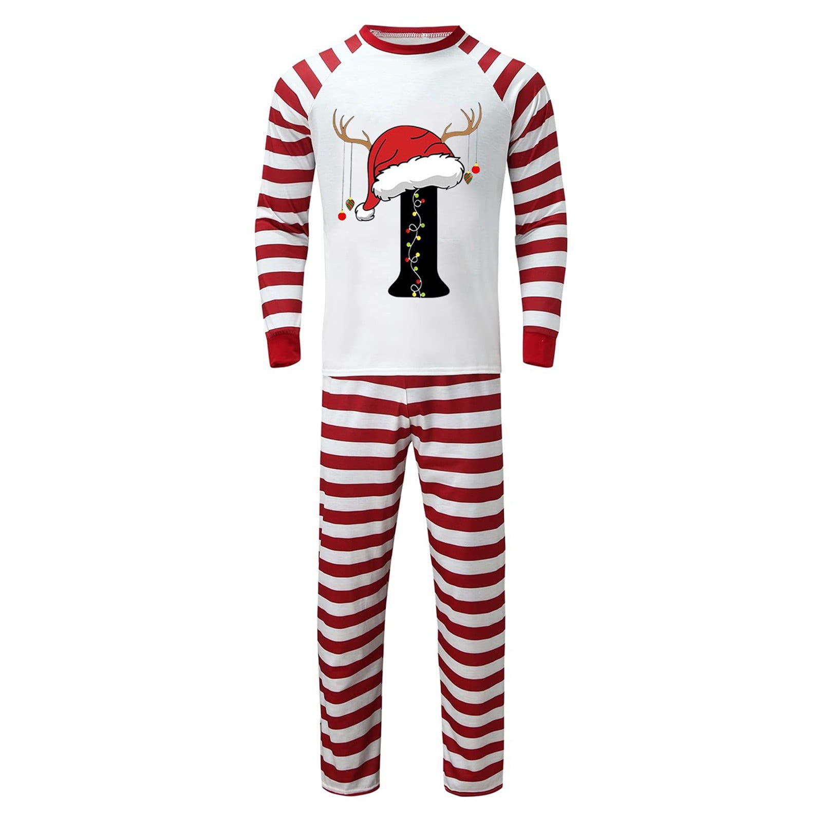 CAICJ98 Christmas Family Pajamas Holiday PJs Letter Print Stripe ...