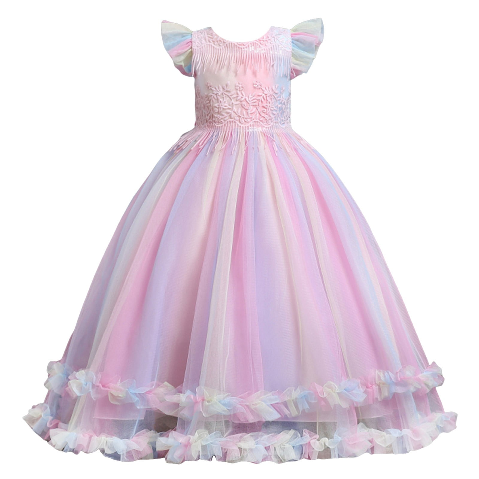 CAICJ98 Flower Girls Maxi Dress Bridesmaid Wedding Pageant Party ...