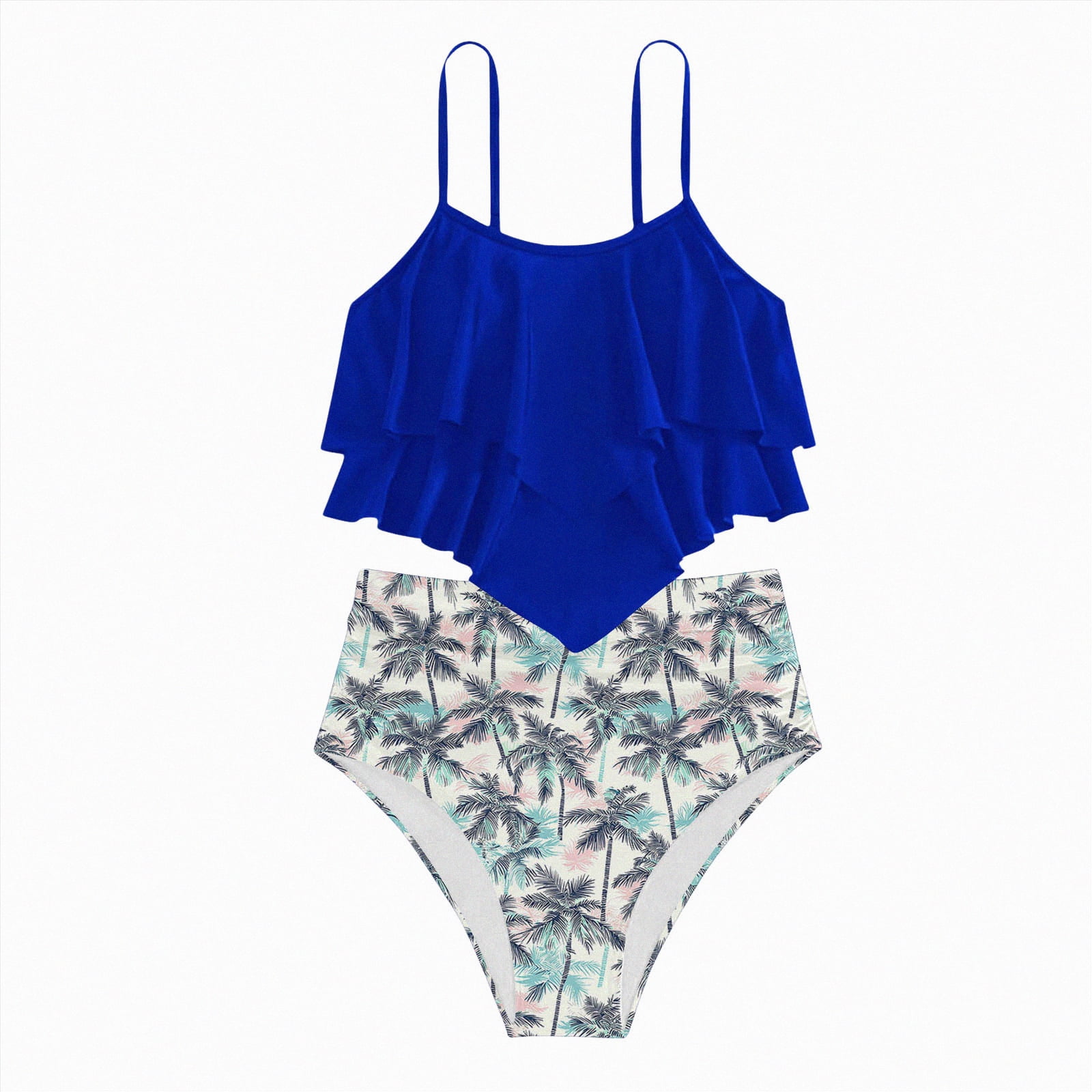 CAICJ98 Girls Bikini 2 Piece Swimsuit Set Tiered Flounce Bathing Suit ...