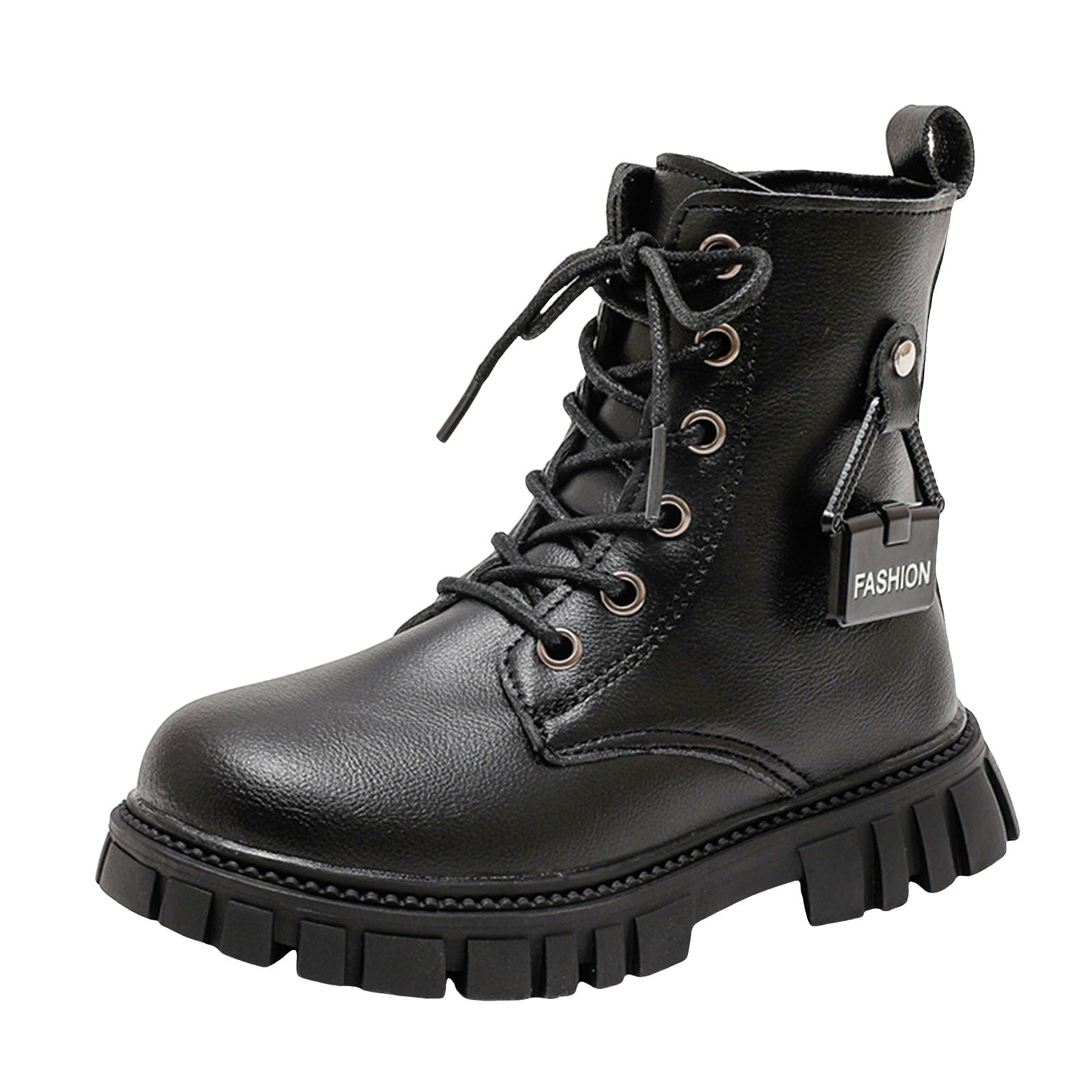 CAICJ98 Girls Boots Hiking Outdoor Waterproof Lace-up Comfort Urban Styled Work Boots for Kids ...