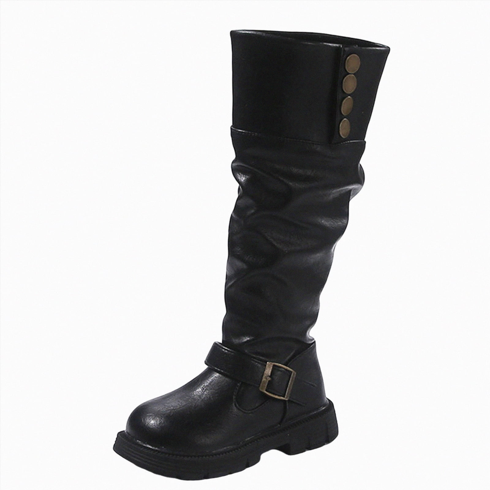 CAICJ98 Girls Knee High Riding Boots Zipper Winter Boots Tall Boots for ...