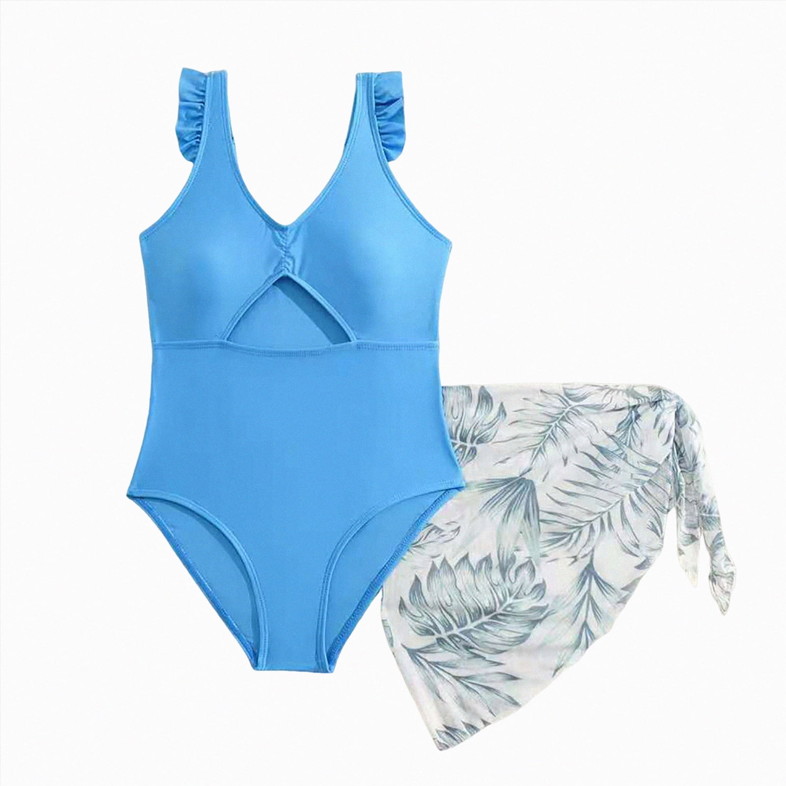 CAICJ98 Girls One Piece Swimsuit Cut Out Ruffle Bathing Suit for Girls ...