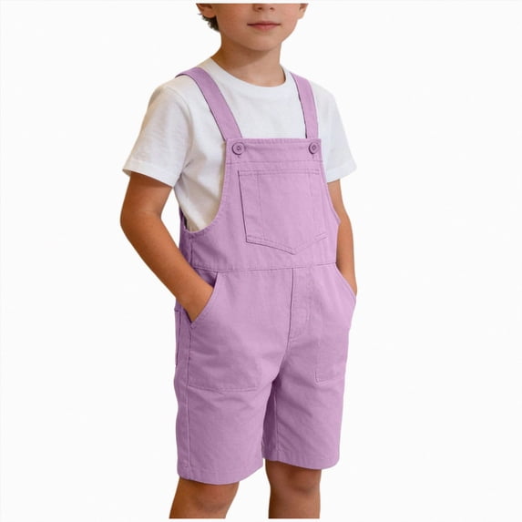 CAICJ98 Girls Overall Shorts Kids Casual Adjustable Strap Elastic Waist ...