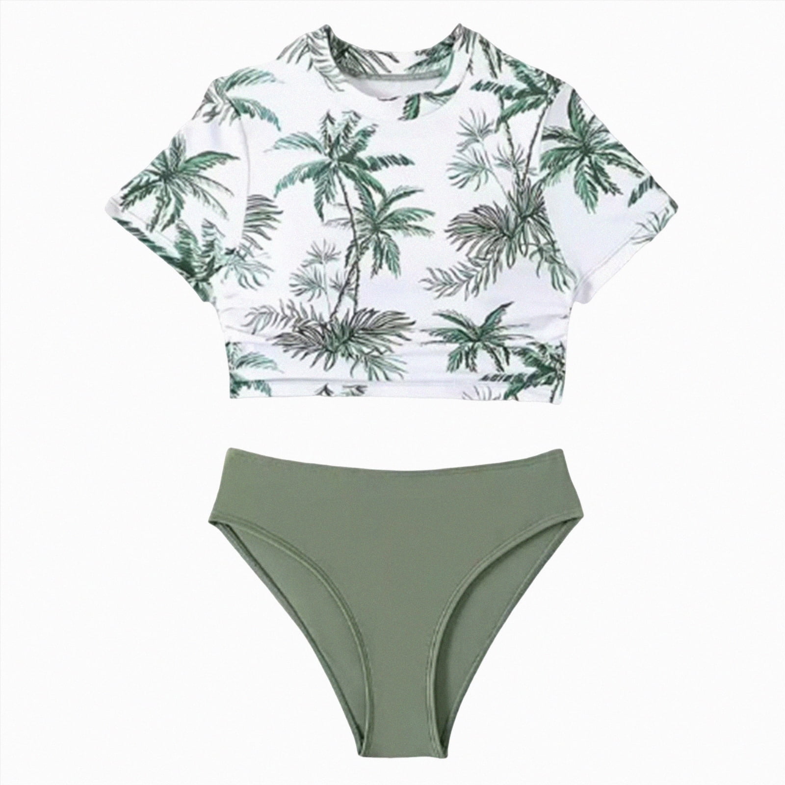 CAICJ98 Girls Rash Guard Swimsuits 2 Piece Short Sleeve Swimsuit and ...